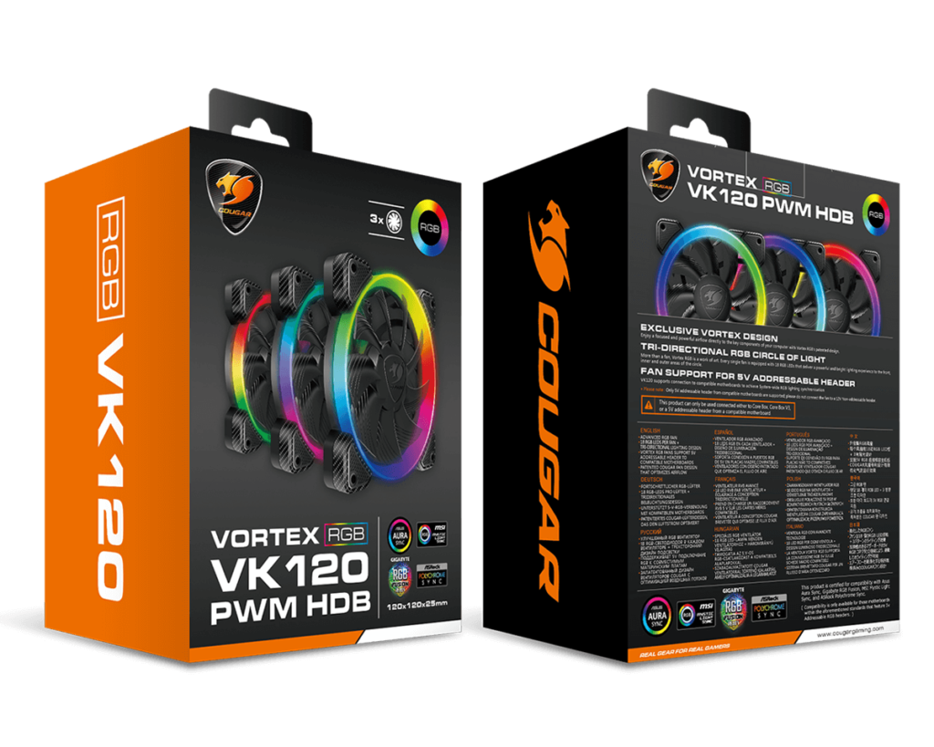 KIT FAN COUGAR VORTEX RGB VK | NomadaWare