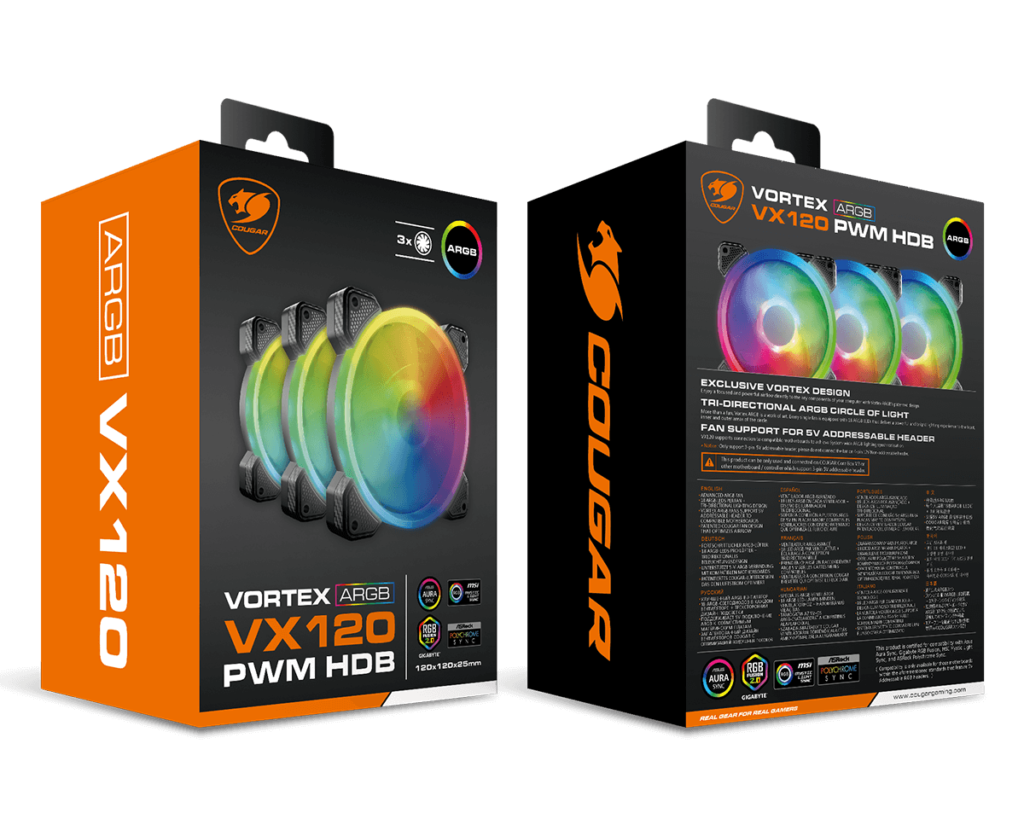 KIT FAN COUGAR VORTEX RGB VX | NomadaWare